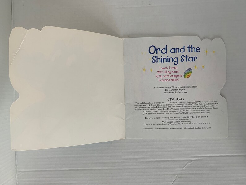 Dragon Tales Ord and the Shining Star Book 2000 CTW - Etsy