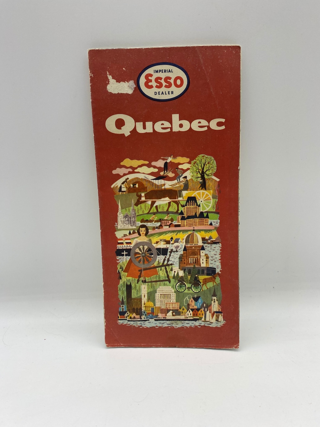 1956 Quebec Esso Map, 1956 Imperial Esso Dealer Quebec Map, Vintage ...