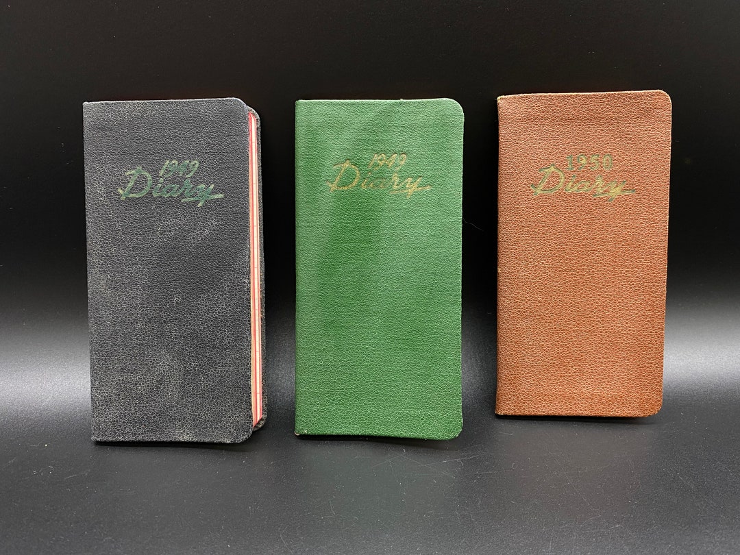 Diary for 1949 New Old Stock, Green Diary for 1949, Black Diary for ...
