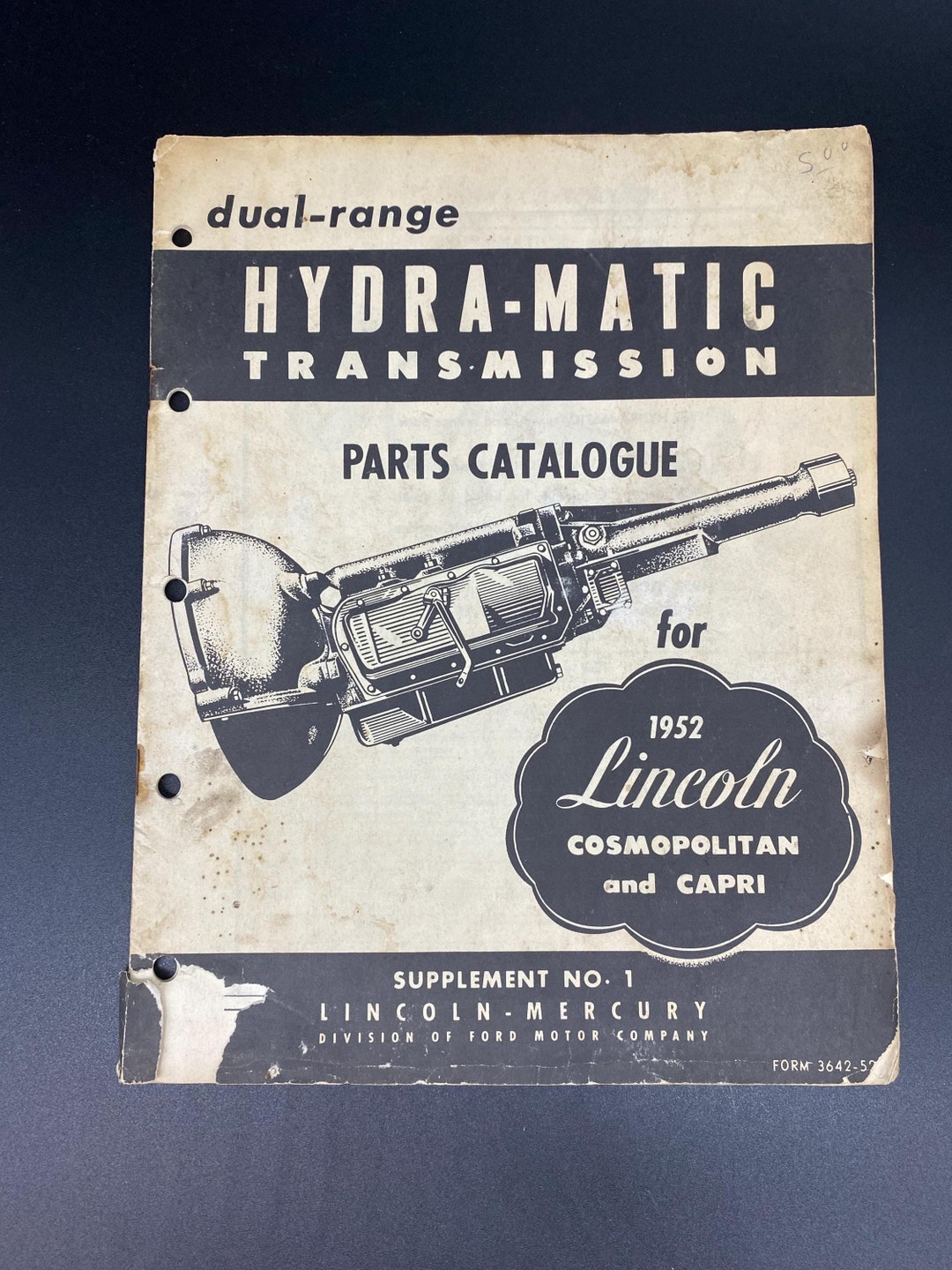 Hydra-matic Transmission Parts Catalogue for 1952 Lincoln Cosmopolitan ...