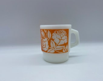 Vintage Fire King Orange Kimberly Coffee Mugs Anchor Hocking Vintage ...