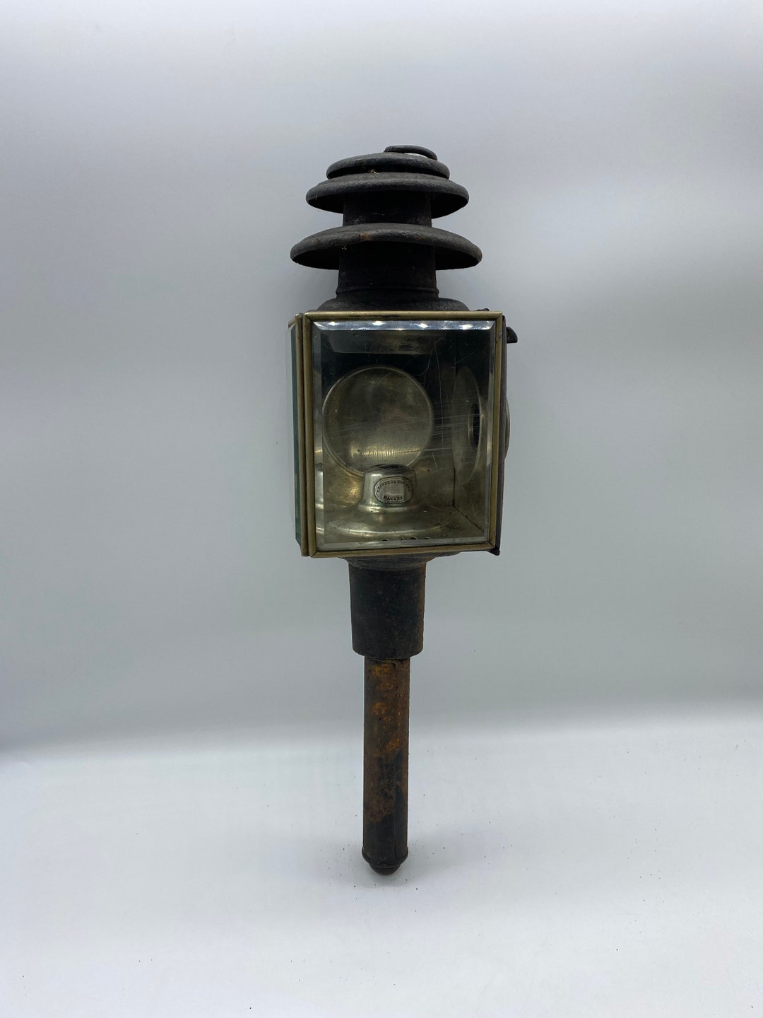 Antique Carriage Lamp Lantern, Large Carriage Oil Lamp, Antique 17.5 ...