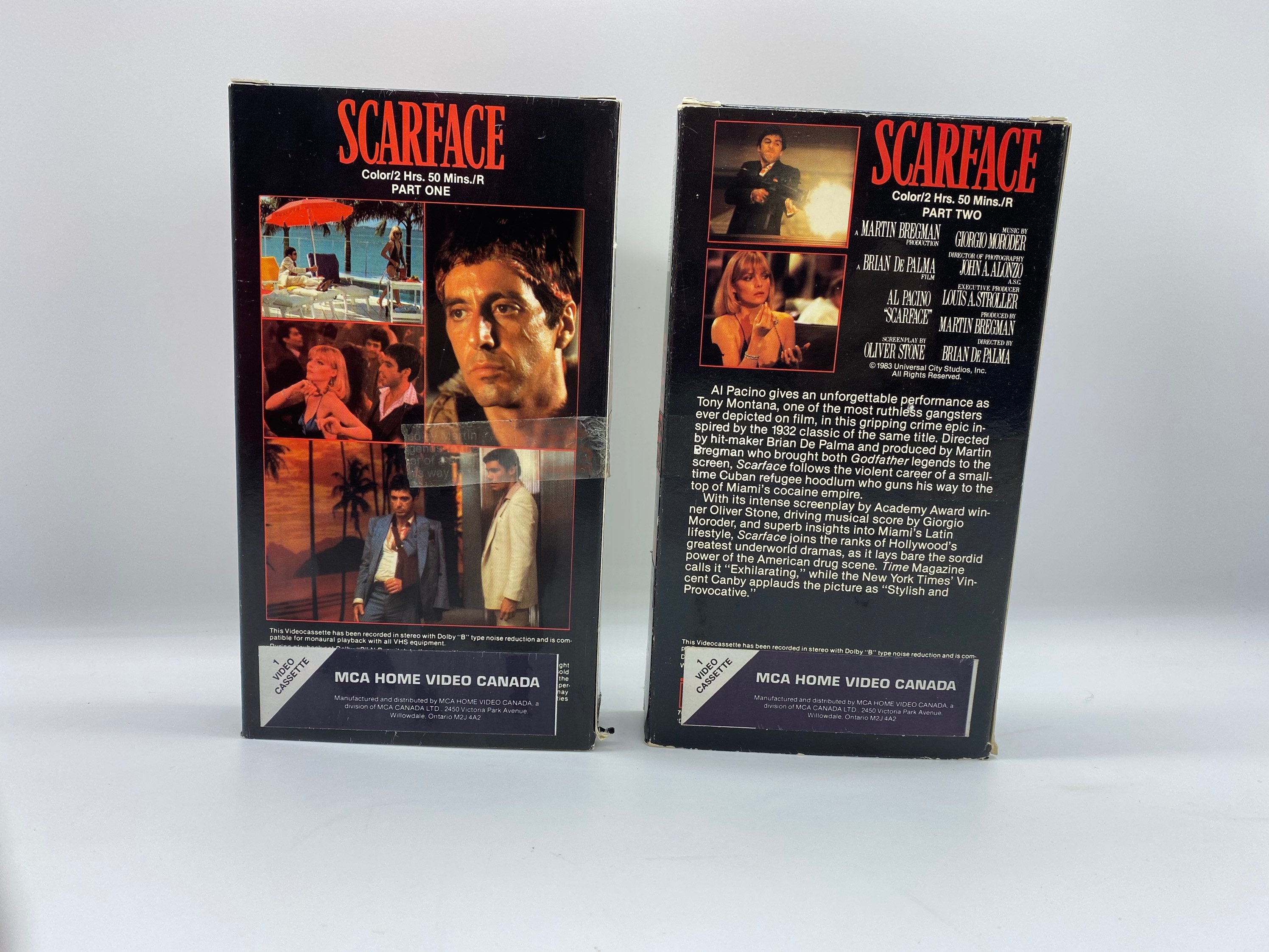Vintage Scarface VHS Part 1 and Part 2 Al Pacino Scarface VHS - Etsy