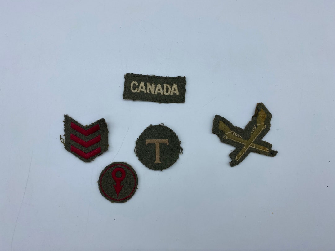 Vintage Canadian Military Felt Uniform Patches, 5 Canadian Military ...