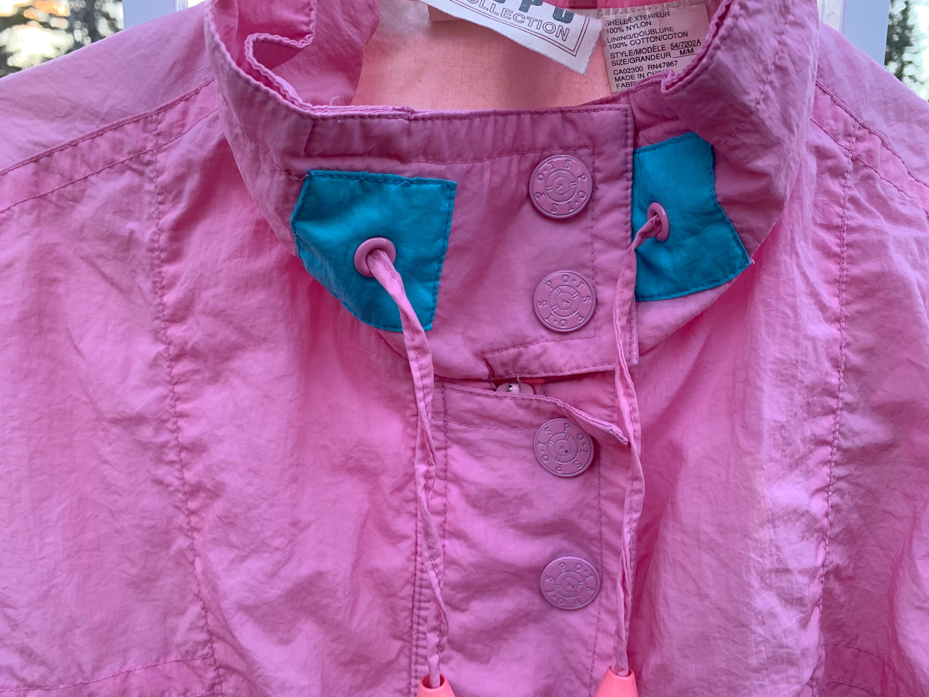 Vintage ISPO Pink Windbreaker Jacket, Pink Windbreaker, Pocketed Womens ...