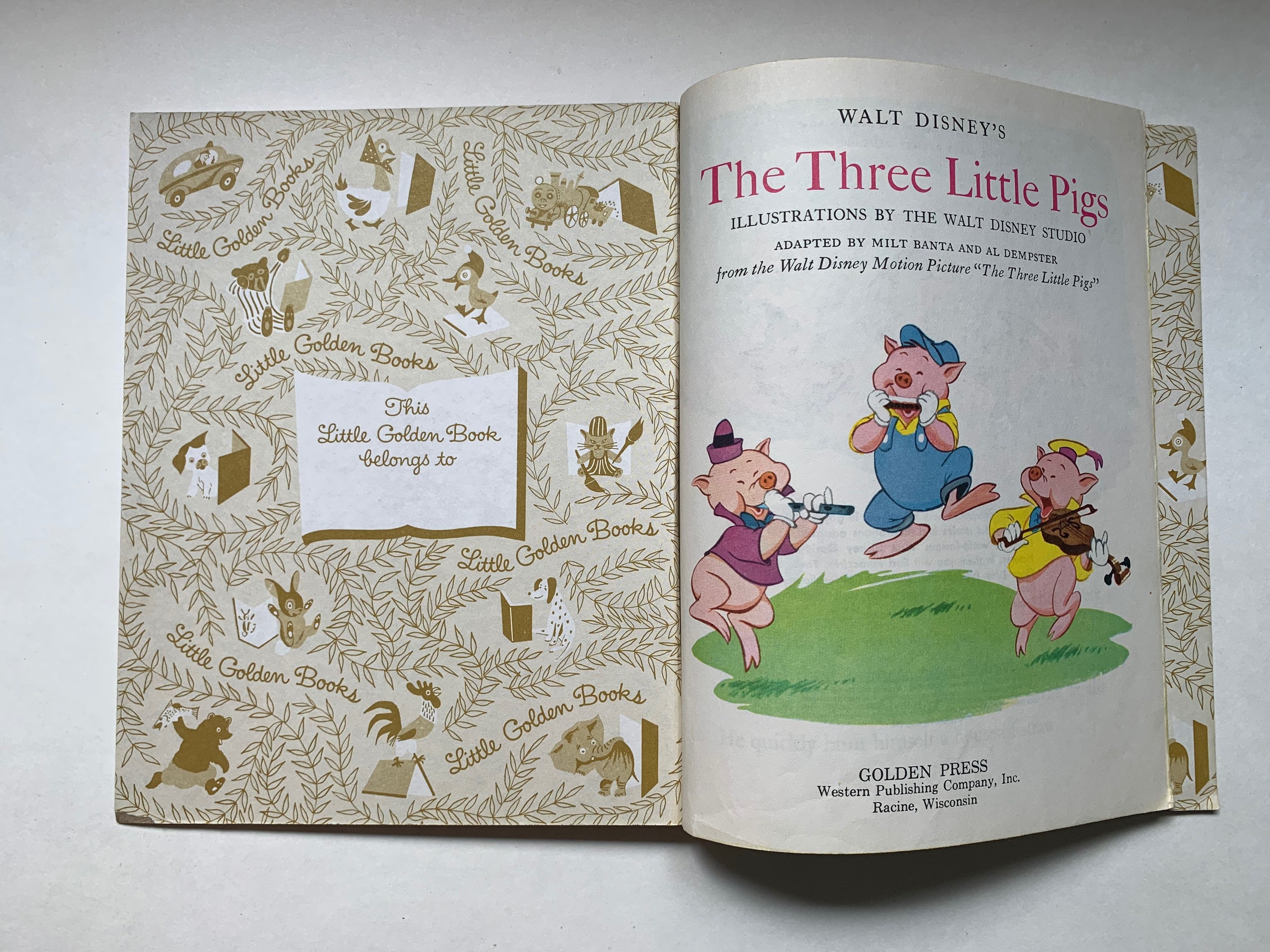 Vintage Walt Disneys Three Little Pigs Golden Book 1953 - Etsy