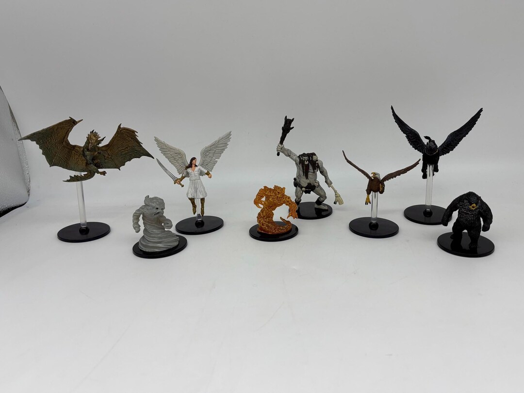 D&D Wizards, 8 Dungeon and Dragons Mini Figure, DND Owlbear, Ettin ...