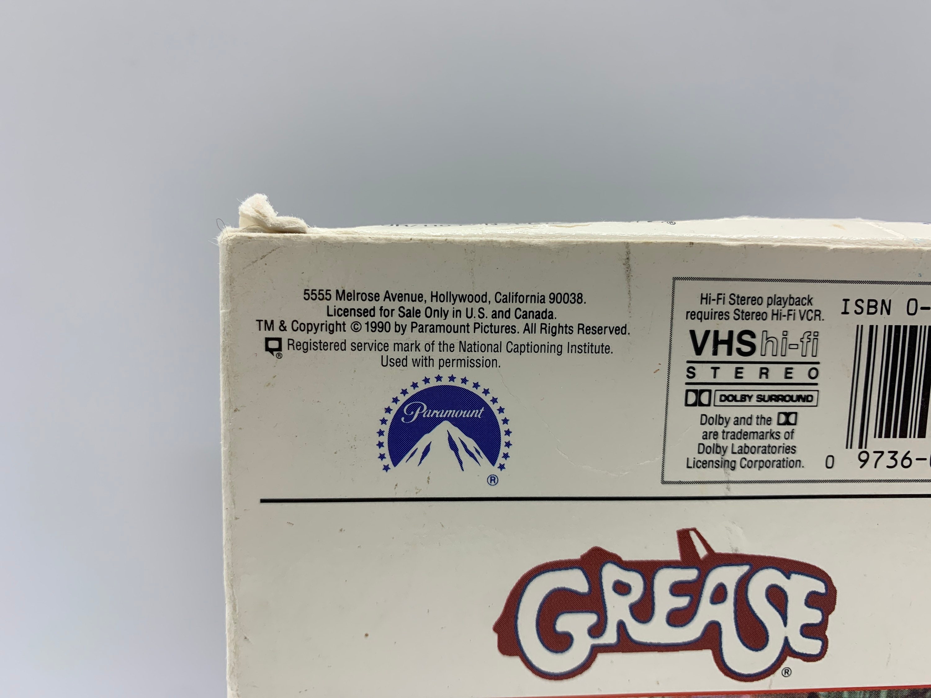 Vintage Grease VHS, 1990 Grease Vhs, John Travolta and Olivia Newton ...