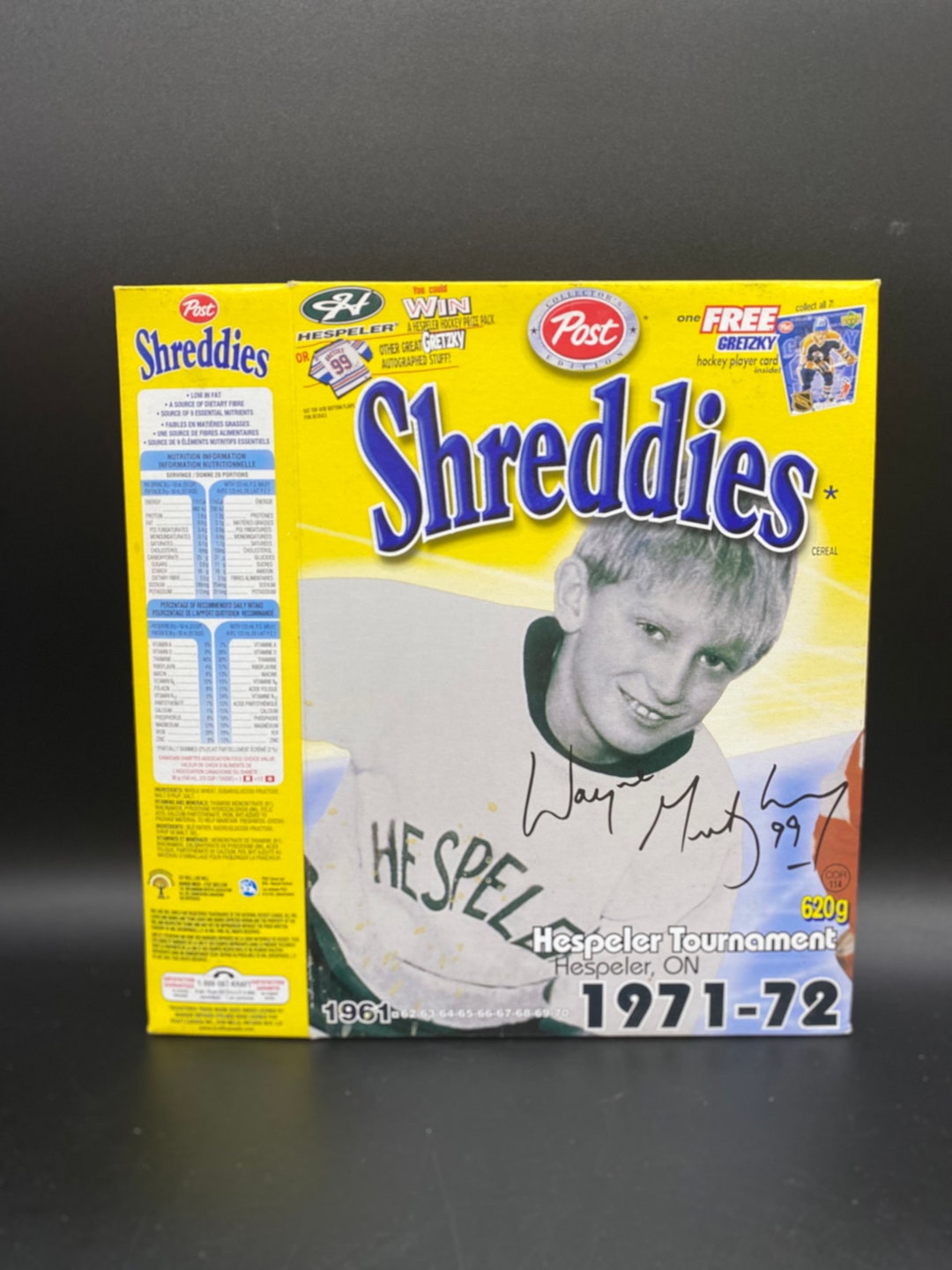 Gretzky 99 Shreddies Cereal Box, Flattened Gretzky Shreddies Box 1999 ...