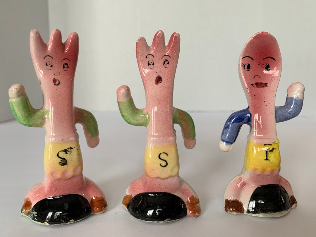 Vintage Japan Fork and Spoon Anthropomorphic Salt & Pepper Shaker ...