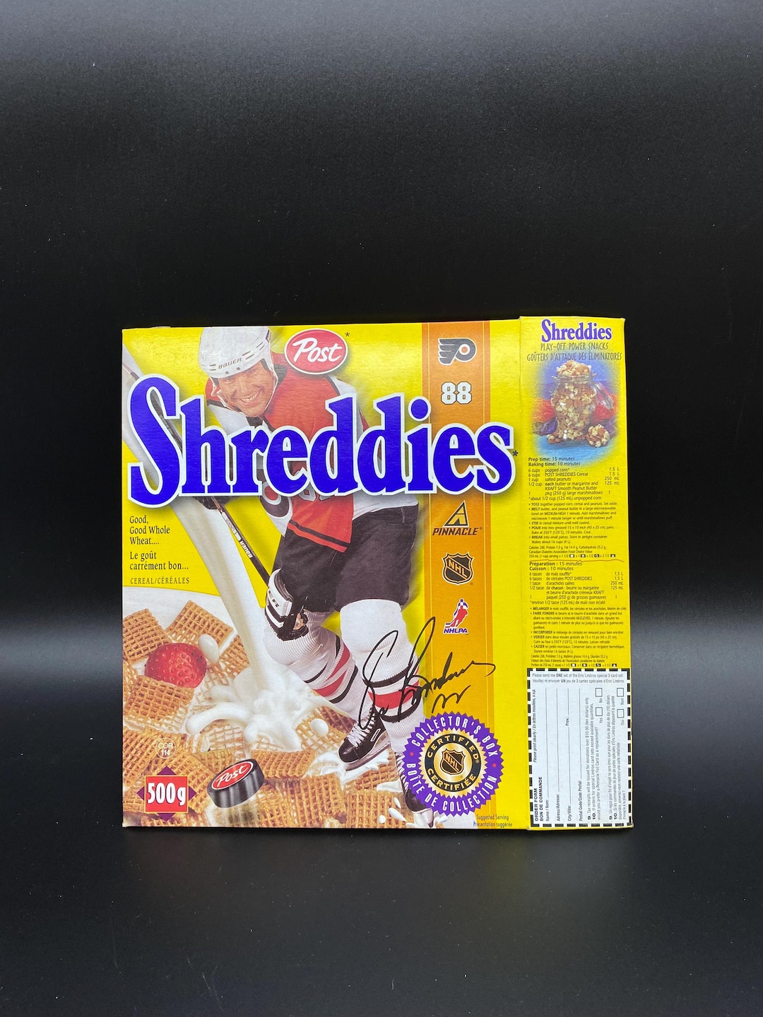 Shreddies Eric Lindros Official Post NHL Pinnacle Collector’s Box 1997 ...