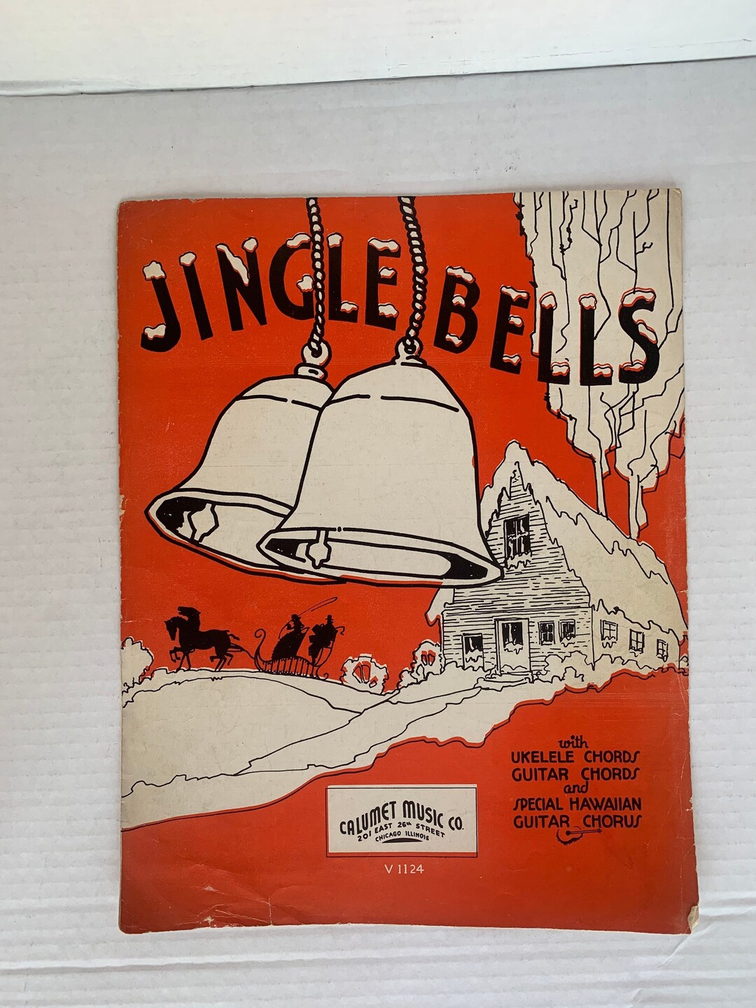 Vintage Jingle Bells Sheet Music for Guitar, Ukelele, Hawaiian Guitar ...