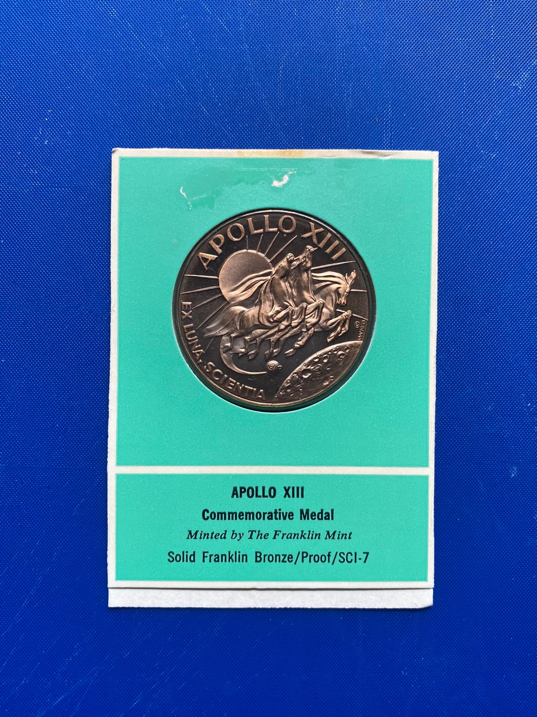 Apollo XIII Commemorative Medal Minted by the Franklin Mint Solid ...