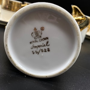 Royal Crown Imperial 22k Gold and White 6 Person Tea Set, 15 Piece ...