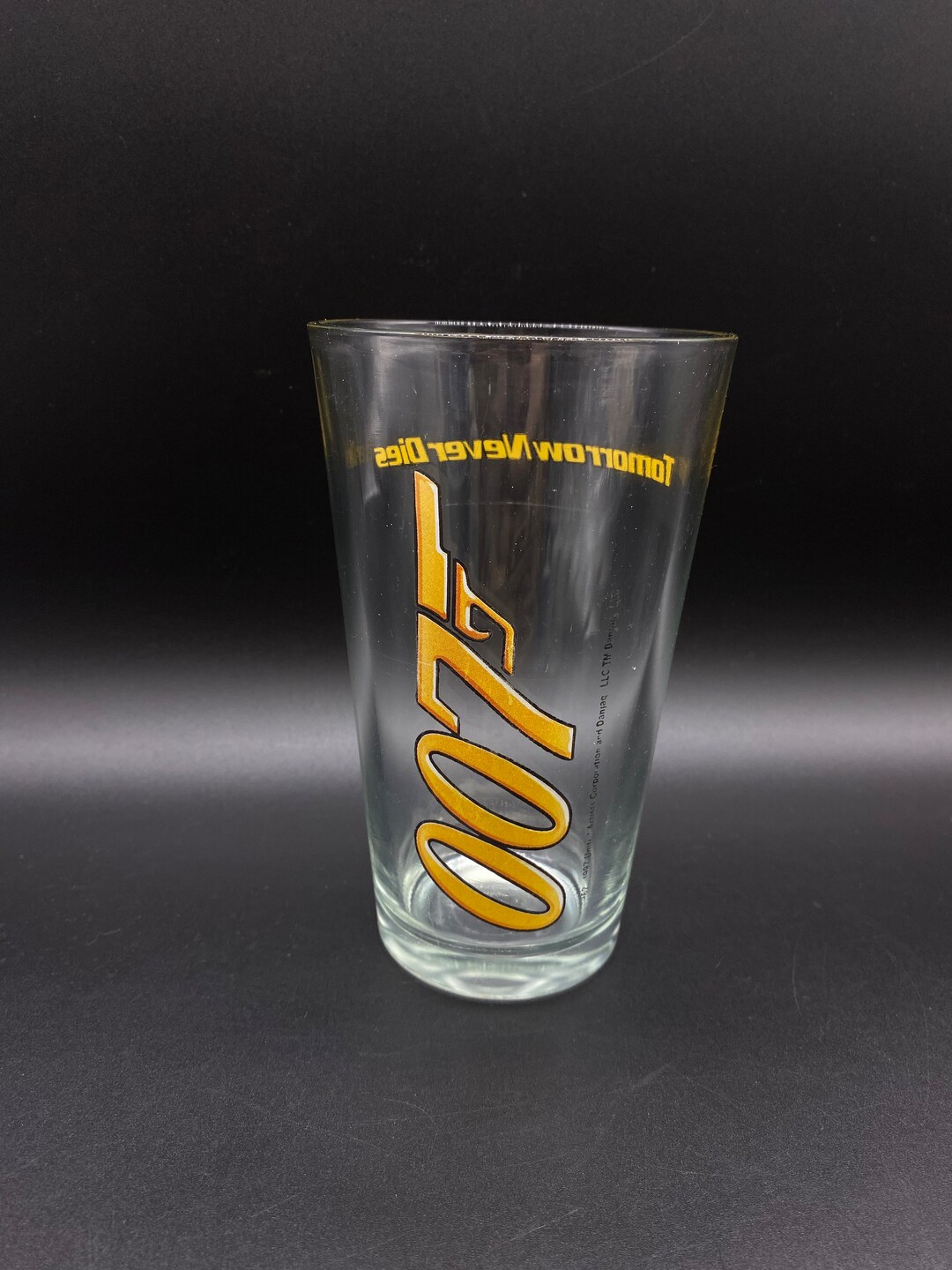 Vintage 007 Tomorrow Never Dies Glass, James Bond 007 Collectible ...