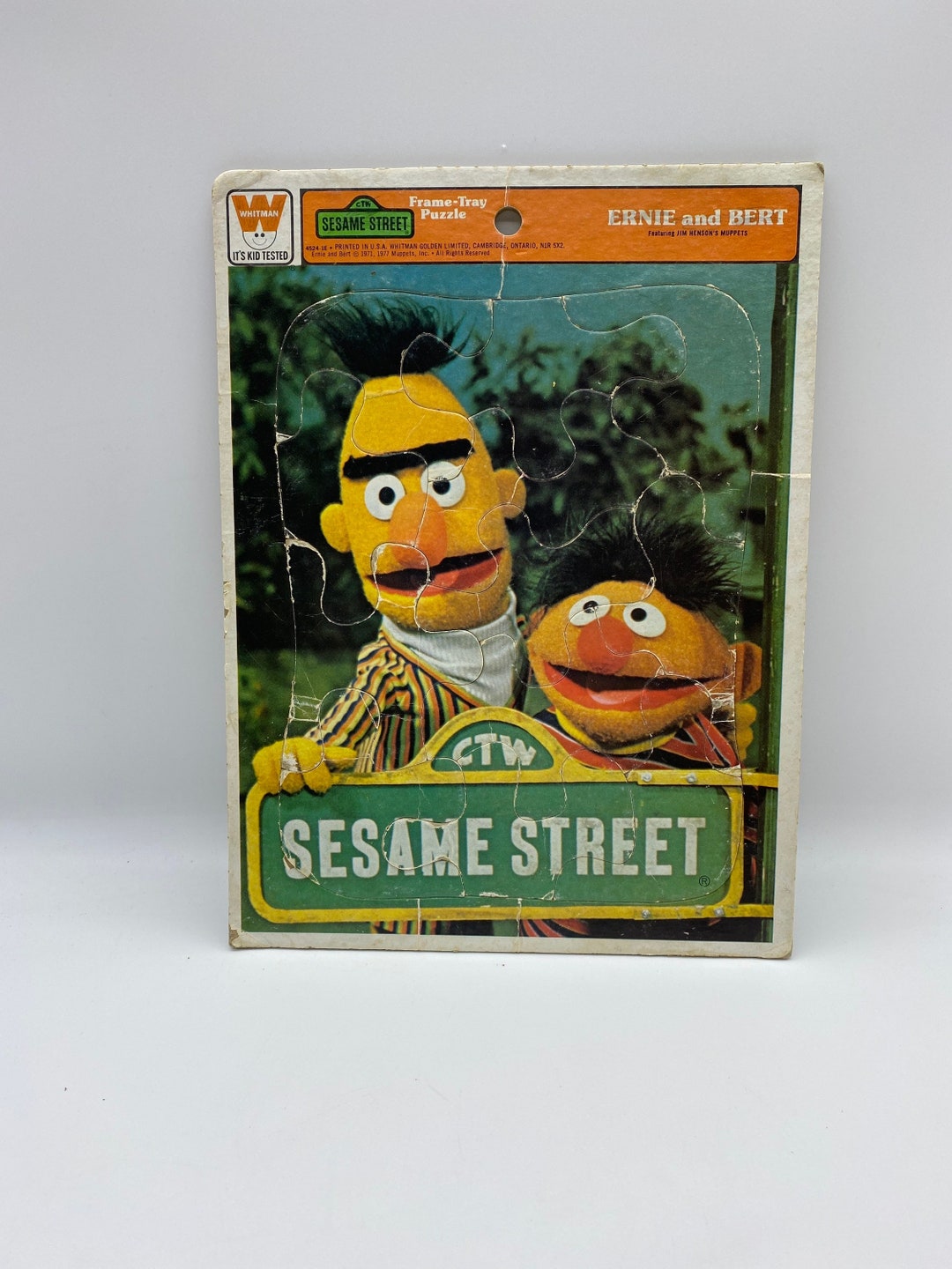 Vintage Sesame Street Ernie and Bert Frame-tray Puzzle, Whitman Frame ...