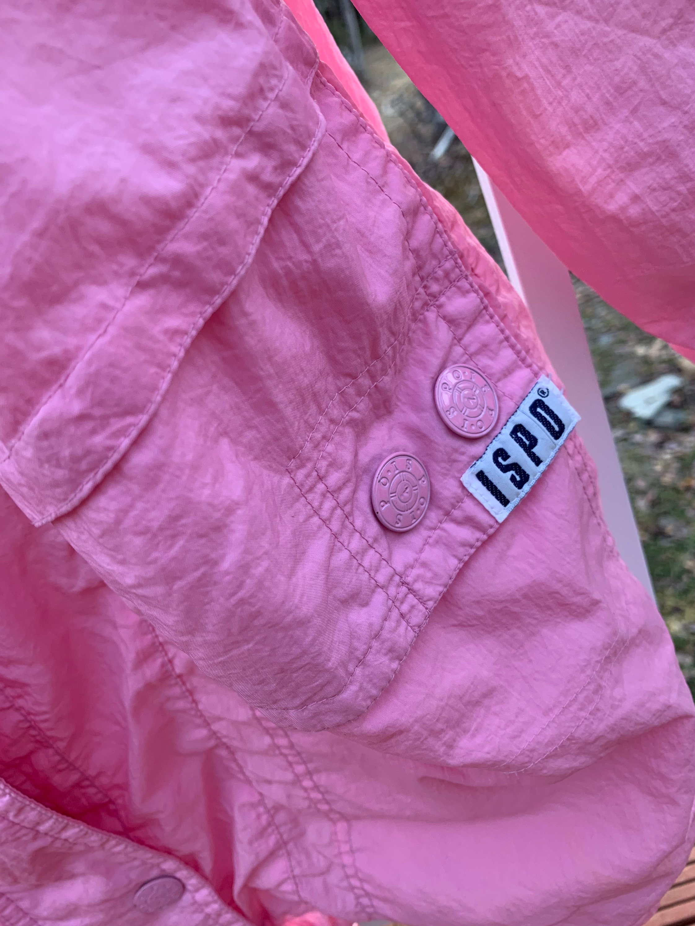 Vintage ISPO Pink Windbreaker Jacket, Pink Windbreaker, Pocketed Womens ...