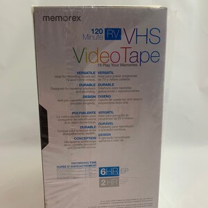 Memorex 5 Pack 6hrs (ep) T-120 VHS, New Old Stock VHS Memorex 5 Pack ...