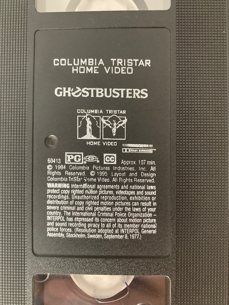 Ghostbusters VHS Columbia Tristar 1996, Original Ghostbusters Movie ...