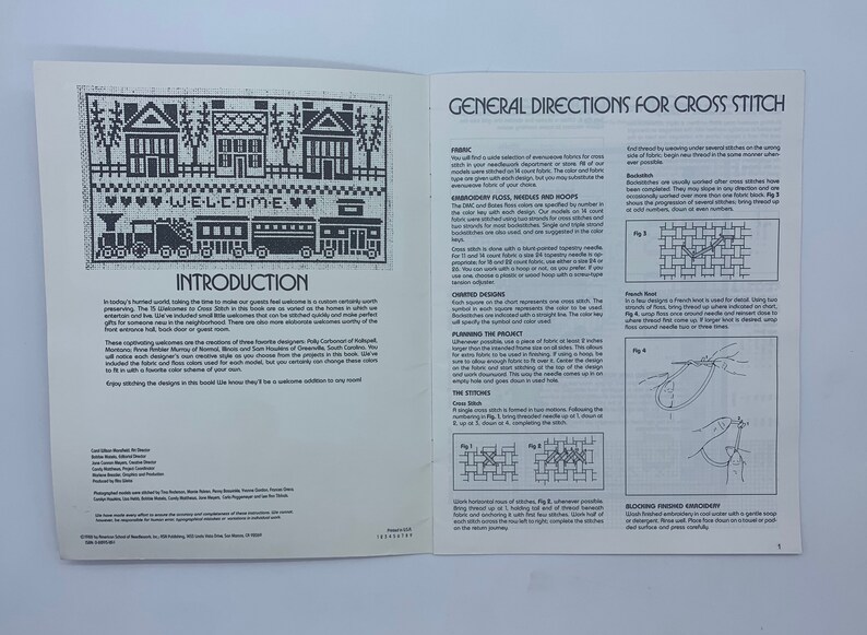 Vintage Welcomes to Cross Stitch Pattern Book American School - Etsy