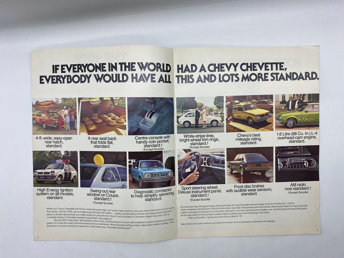 The 1978 Chevy Chevette Brochure, Vintage 1978 Chevy Chevette ...