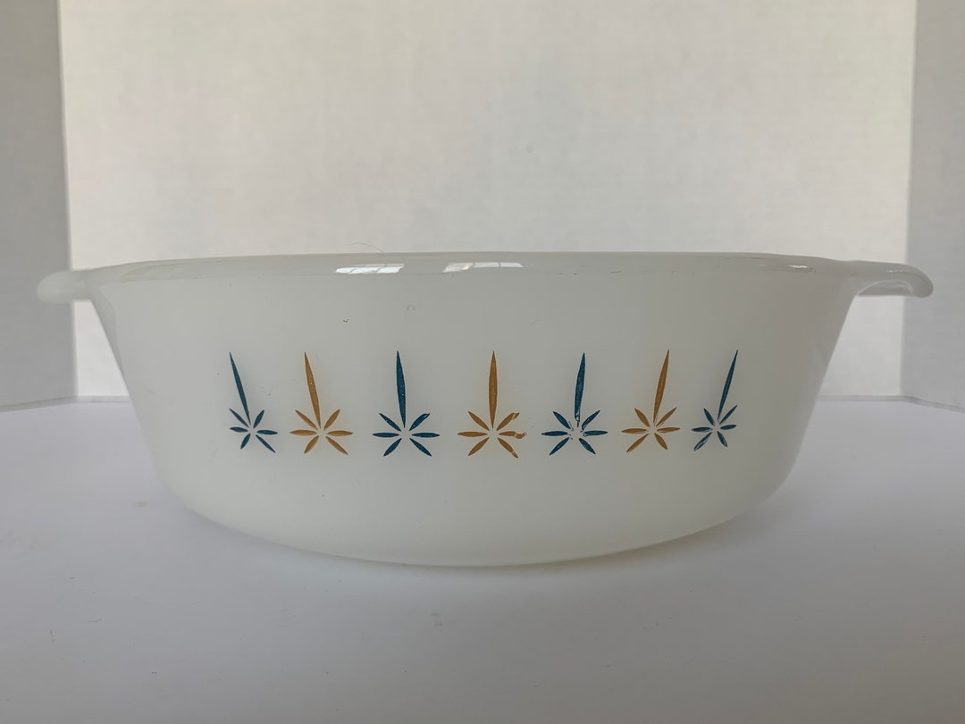 Vintage Fire King Casserole Dish, 1.5 Quart Fire King Candle Glow ...