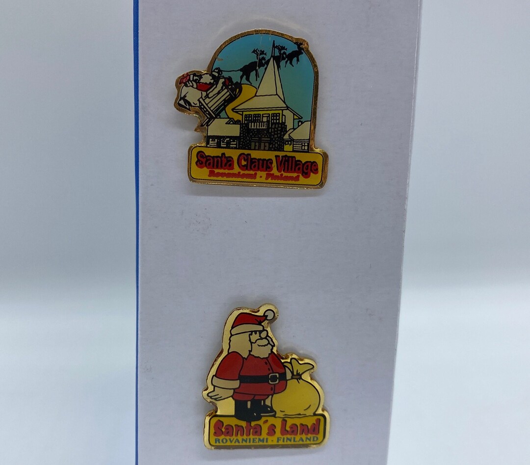 Vintage Santa’s Land & Santa Claus Village Enamel Pins Rovaniemi ...
