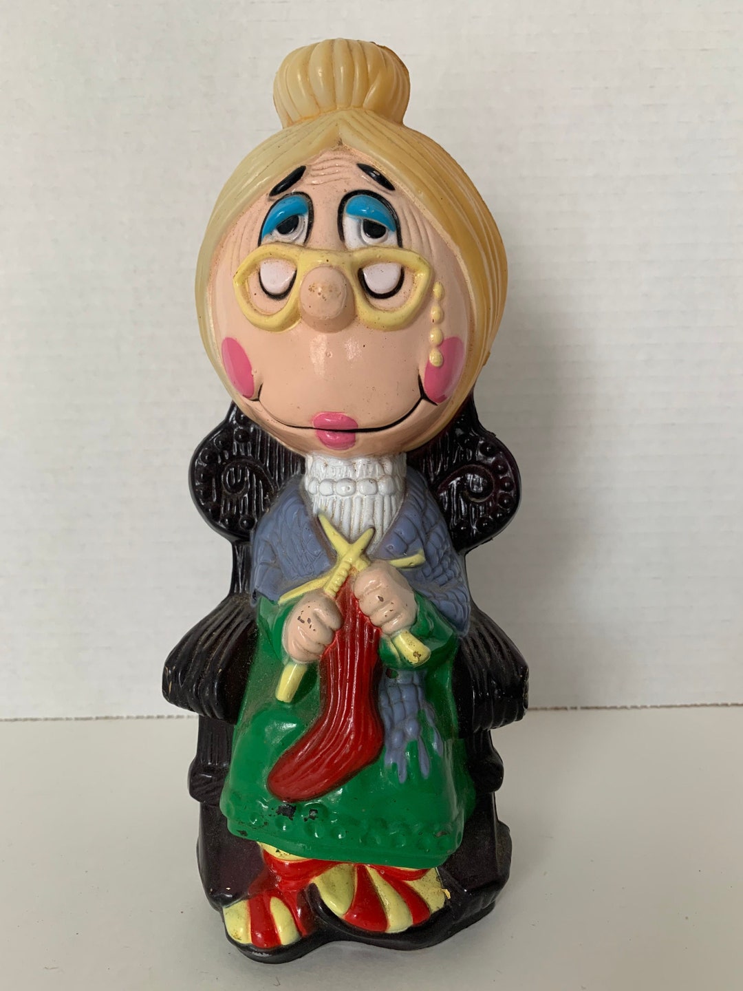 Vintage 1980’s Rocking Chair Knitting Granny Piggy Bank, Granny ...