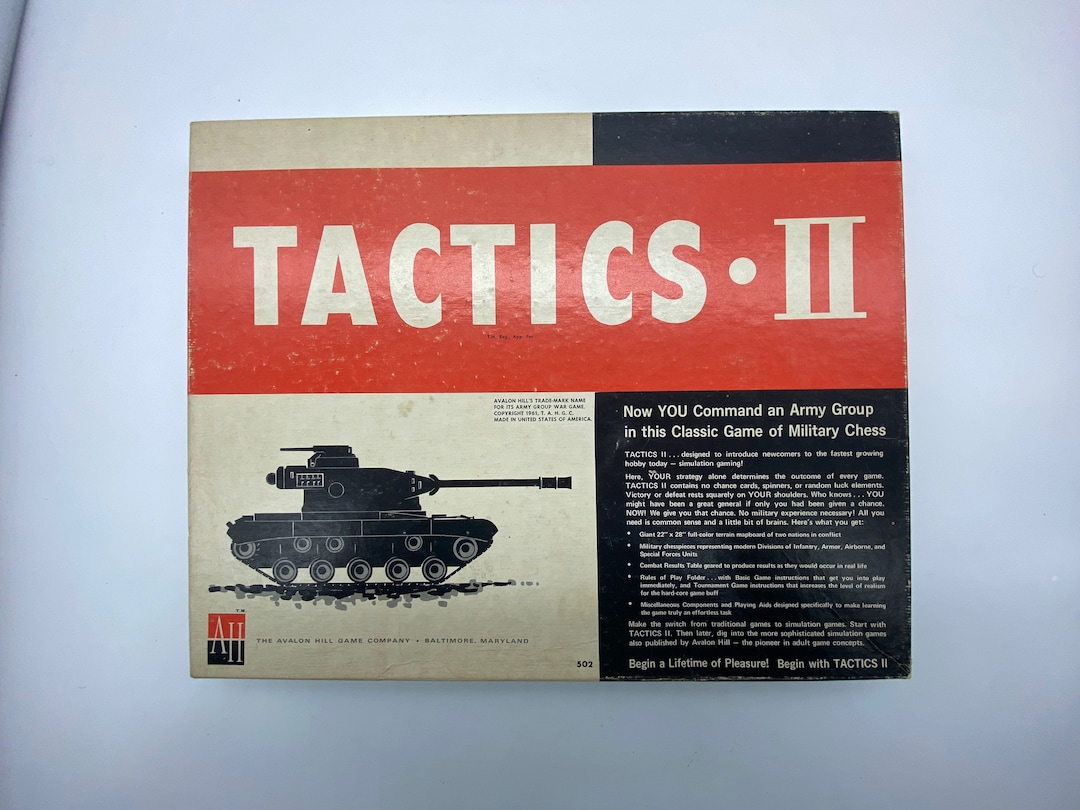 Tactics II Realistic War Game, the Avalon Hill Game Company, 1973 ...