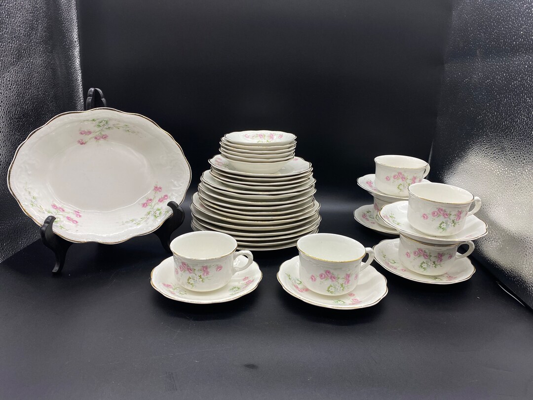 Antique the Colonial Co. Dinnerware Set, the Colonial Co. Pink Roses 35 ...