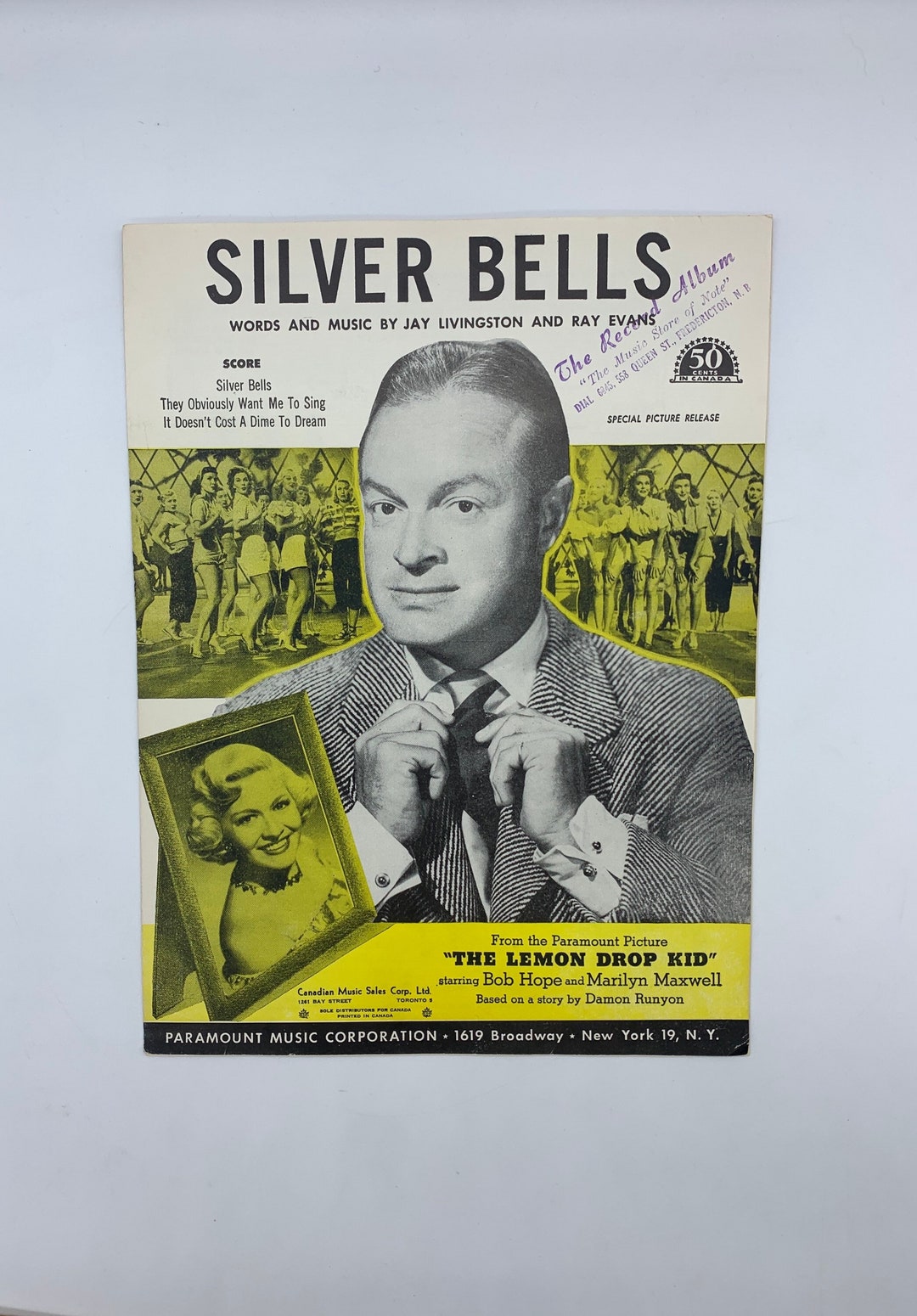 Vintage Silver Bells Sheet Music 1950 Words and Music by Jay Livingston ...