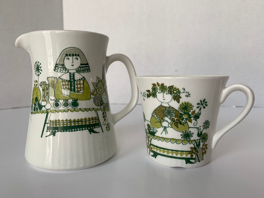 Figgjo Turi Market Milk Jug and Cup, Figgjo Norway Turi Design Market ...