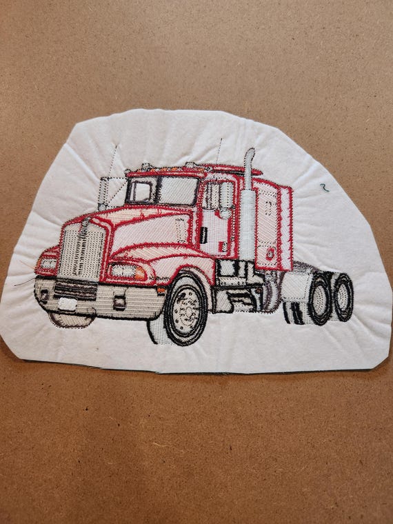Vintage Tractor Trailer embroidery Patch, Vintage 18 … - Gem