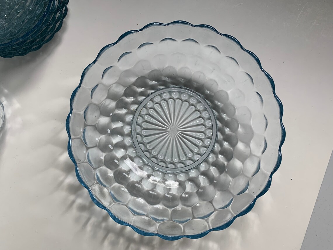 Vintage Blue Bubble Glass 23 Piece Dish Set Vintage Blue - Etsy