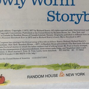 Vintage Richard Scarrys Lowly Worm Storybook, 1987 Picture Back Please ...