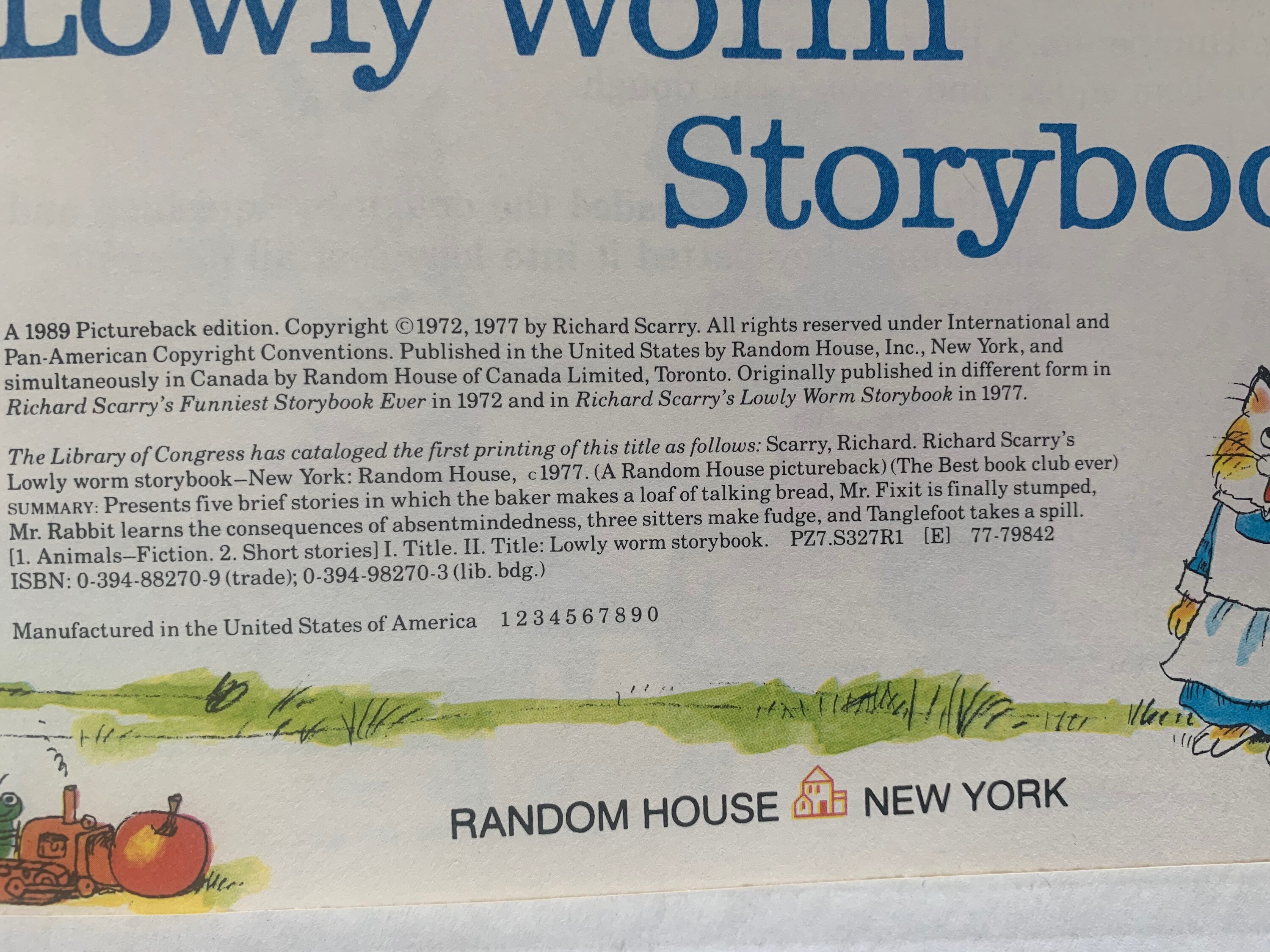 Vintage Richard Scarrys Lowly Worm Storybook 1987 Picture - Etsy