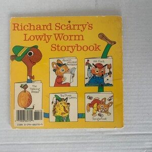 Vintage Richard Scarrys Lowly Worm Storybook, 1987 Picture Back Please ...