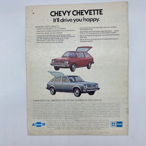 The 1978 Chevy Chevette Brochure, Vintage 1978 Chevy Chevette ...