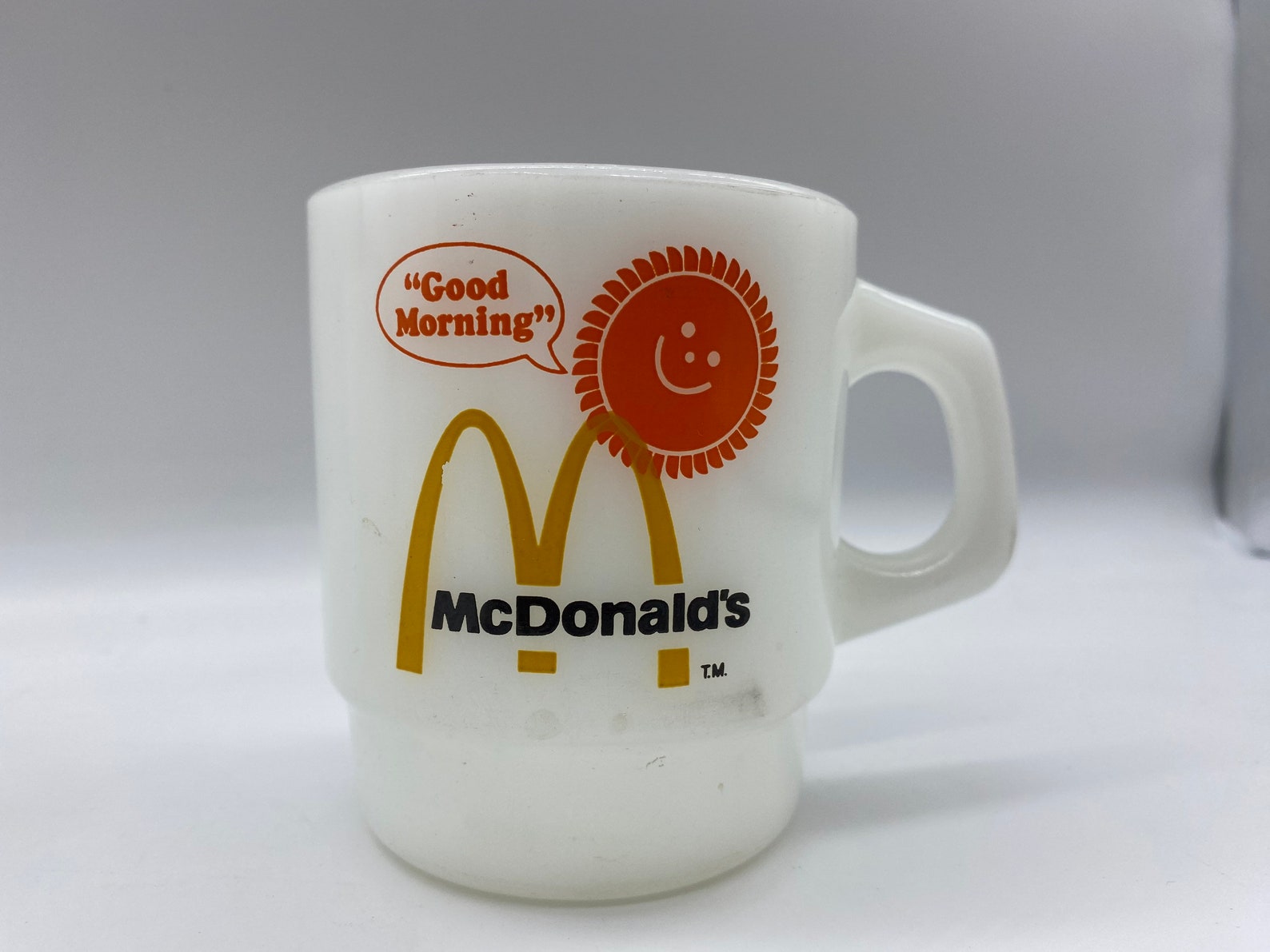 Vintage Fire King Mcdonalds Good Morning Set of Mugs, 2 Mcdonalds Good ...