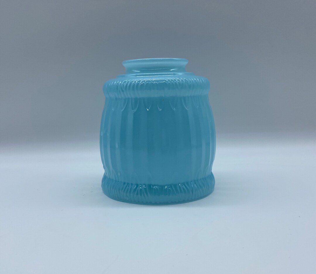 Vintage Glass Lamp Shade, Vintage Blue Glass Lamp Shade, Vintage ...