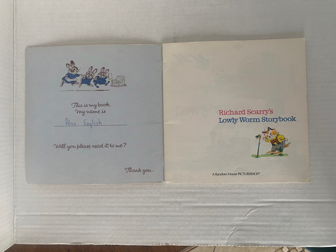 Vintage Richard Scarrys Lowly Worm Storybook 1987 Picture - Etsy