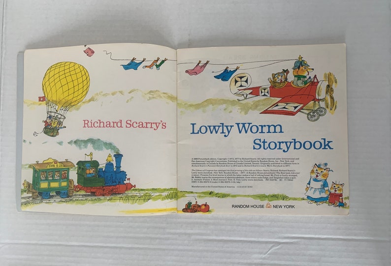 Vintage Richard Scarrys Lowly Worm Storybook 1987 Picture - Etsy