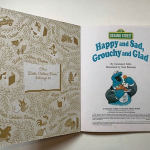 Happy and Sad Grouchy and Glad A Little Golden Book, A Sesame Street ...