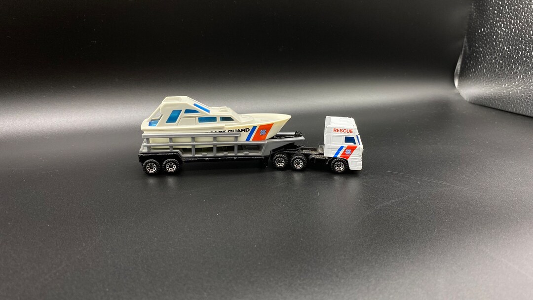 Rare Matchbox Coast Guard Truck & Trailer With Rescue Boat, 80s ...
