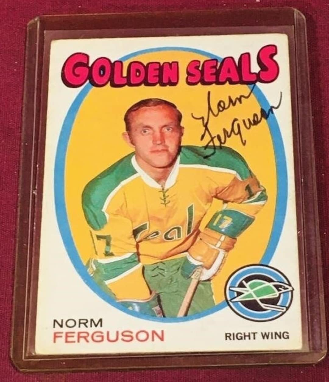 Vintage Norm Ferguson Signed Hockey Card, 1972 Norm Ferguson ...