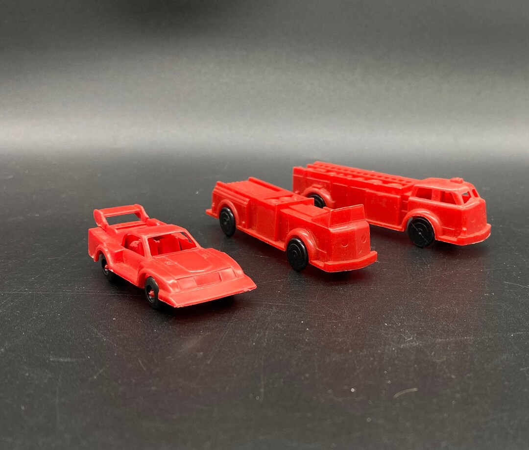 Vintage Post Cereal Plastic Fire Engine, Plastic Fire Engine and Car ...
