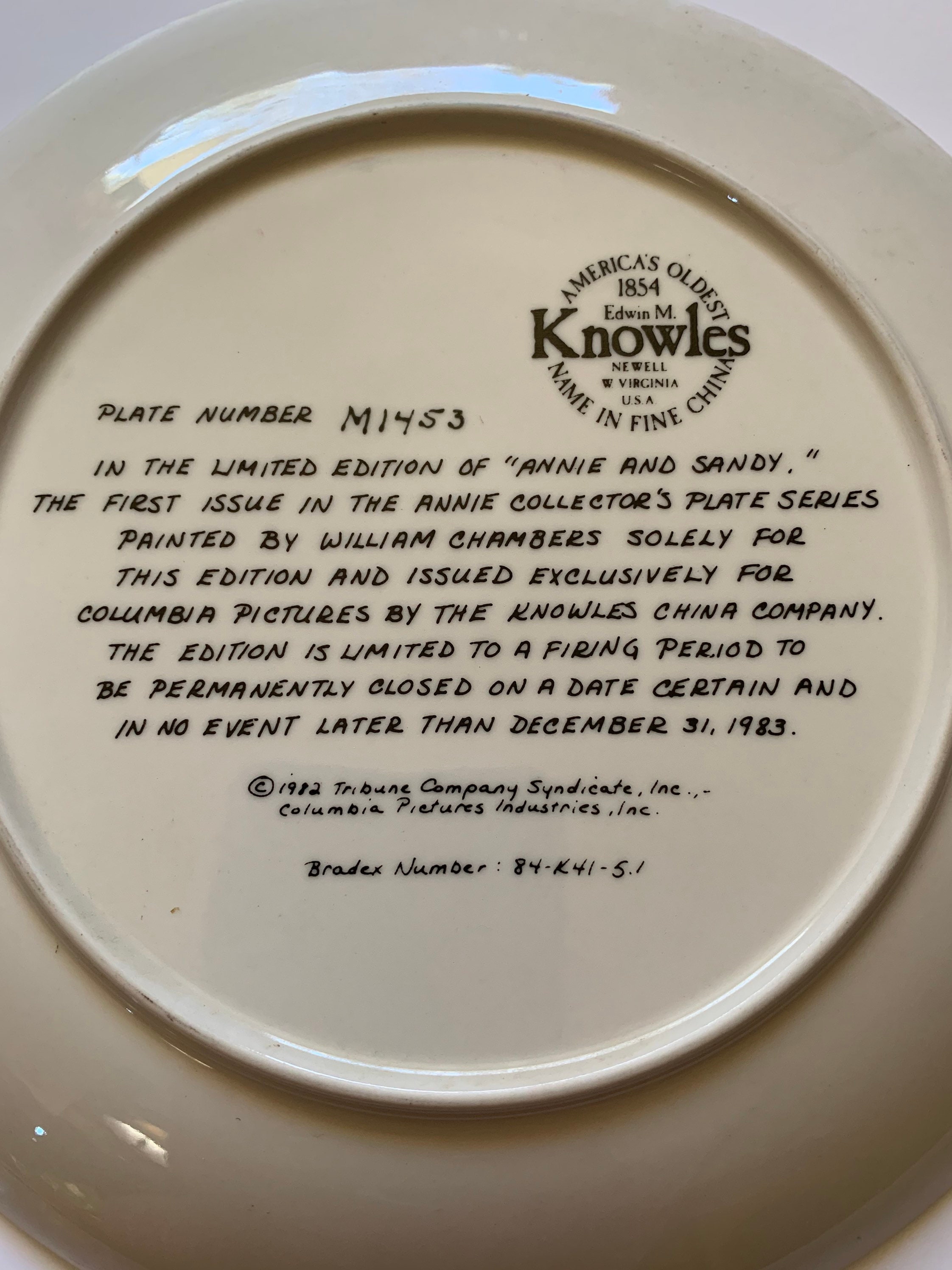 Vintage Annie and Sandy Collector Plate, Little Orphan Annie Collectors ...