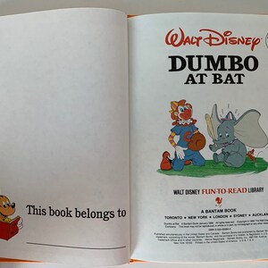 Walt Disney Dumbo at Bat 1986 Fun-to-read Library Volume 8, A Walt ...