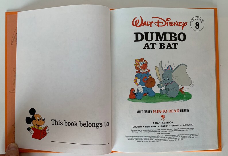 Walt Disney Dumbo at Bat 1986 Fun-to-read Library Volume 8 A - Etsy