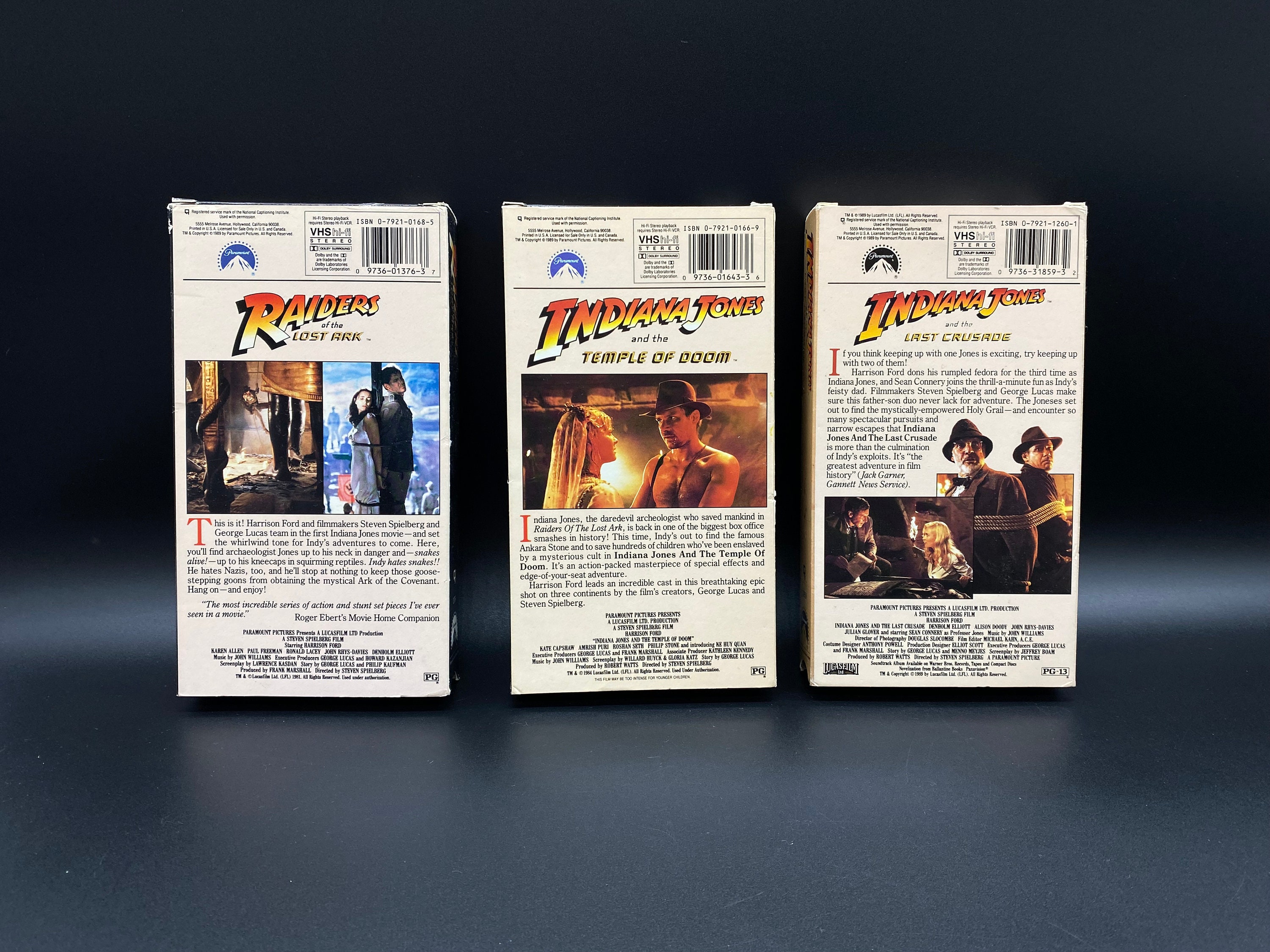 Indiana Jones Trilogy of VHS, Indiana Jones and the Lost Ark VHS ...